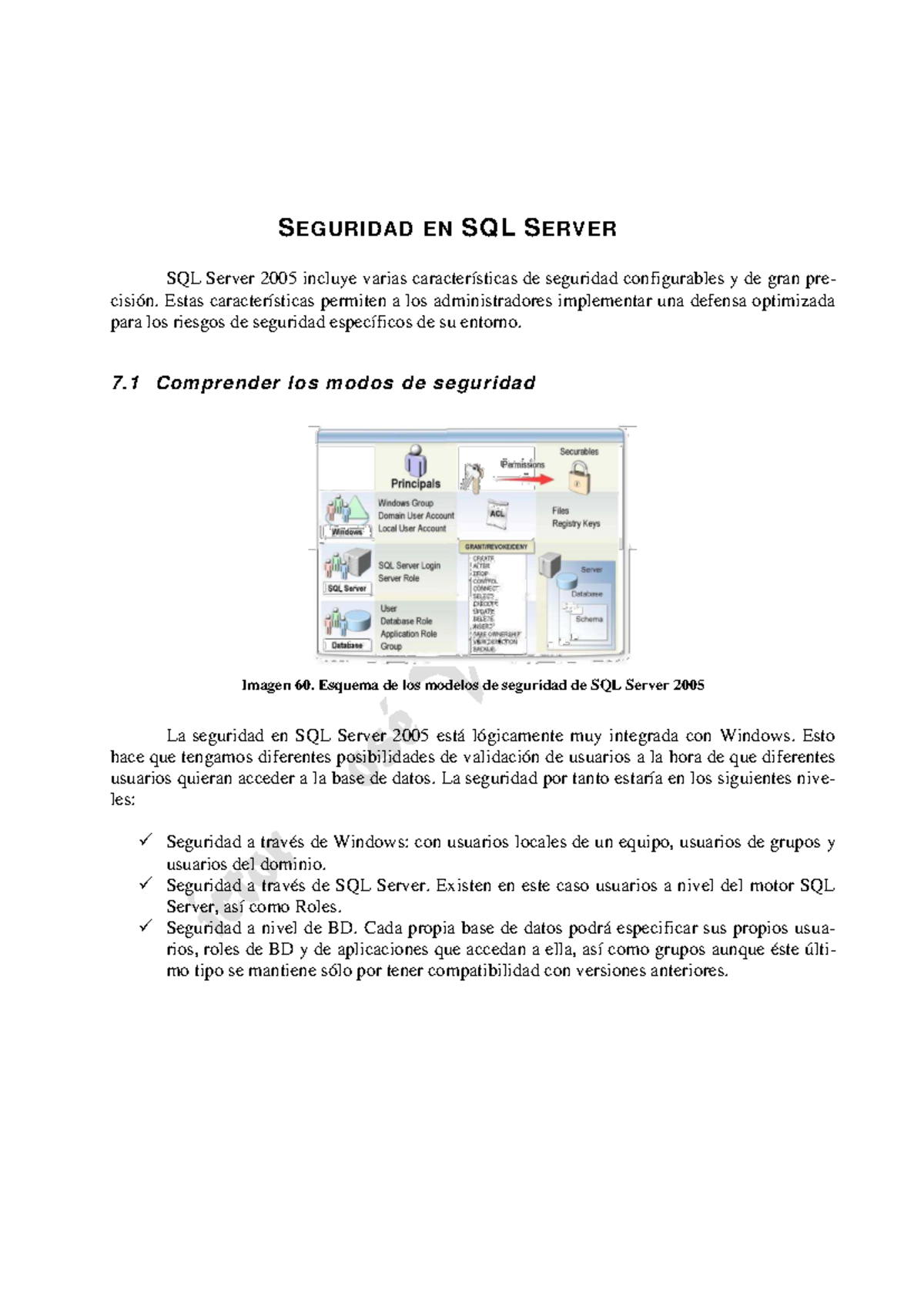 Seguridad en SQL Server 2005: Características y Autenticación - Studocu