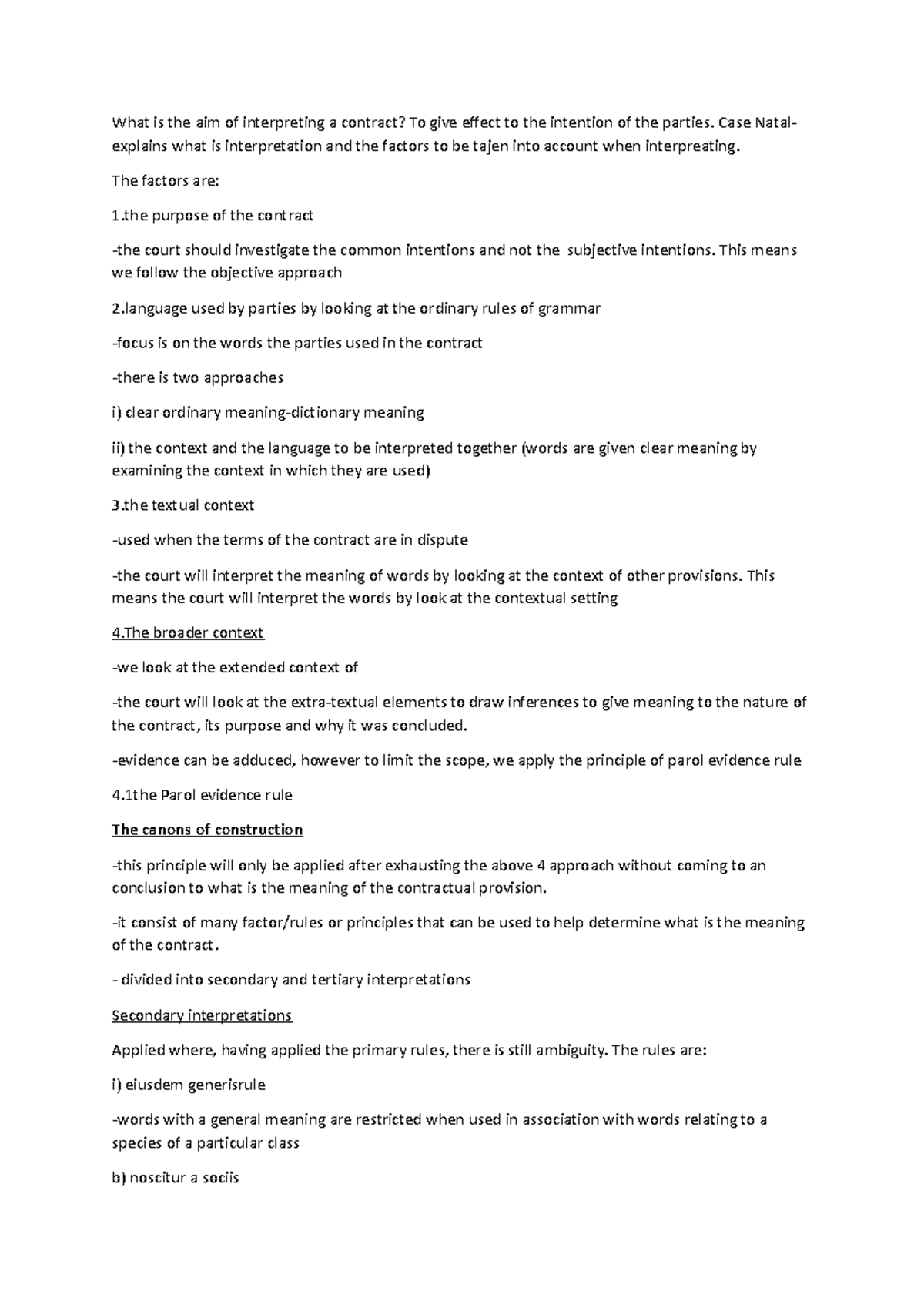 SU 11 Contract Interpretation: Objectives & Canons of Construction ...