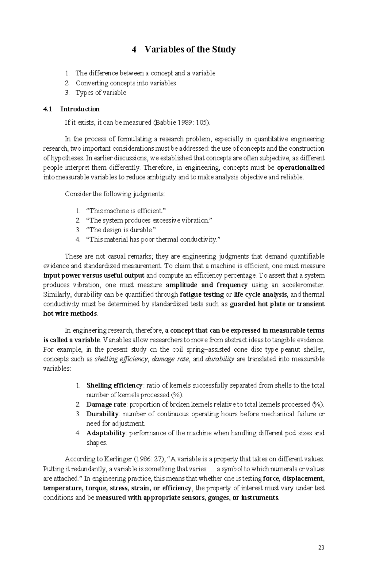 Variables of the Study: Concepts vs. Measurable Variables in ...