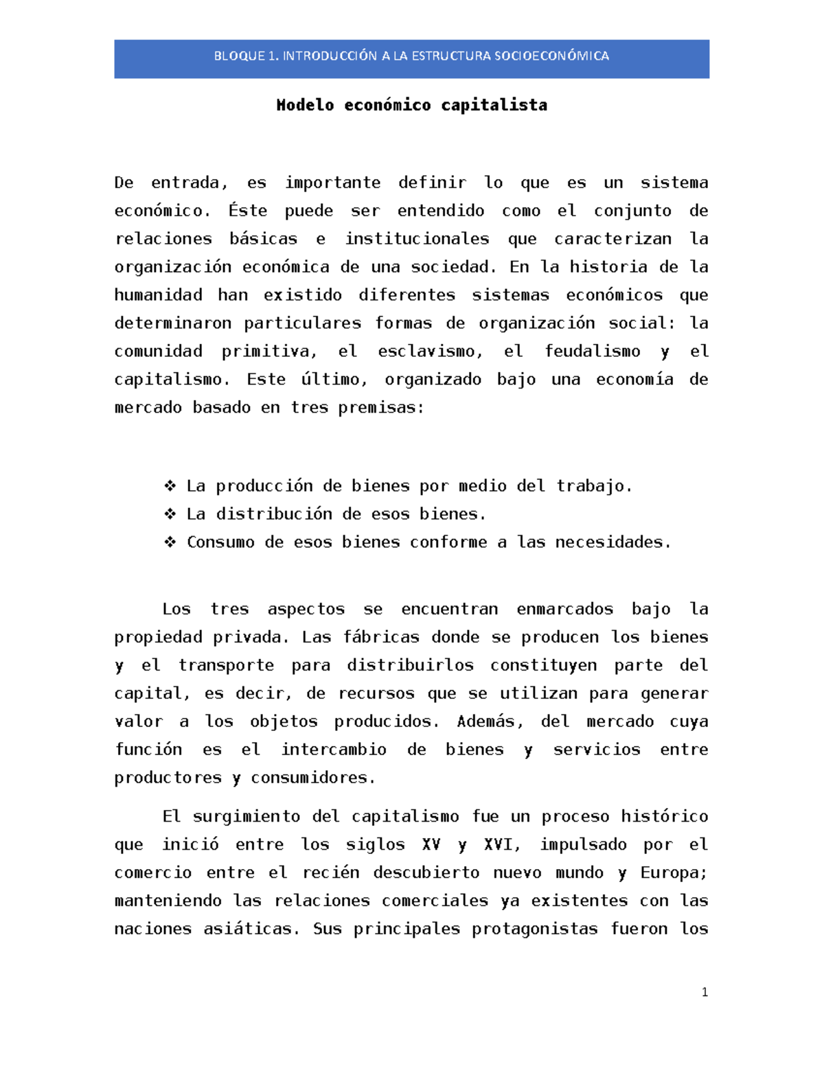 Modelo económico capitalista - Modelo económico capitalista De entrada ...