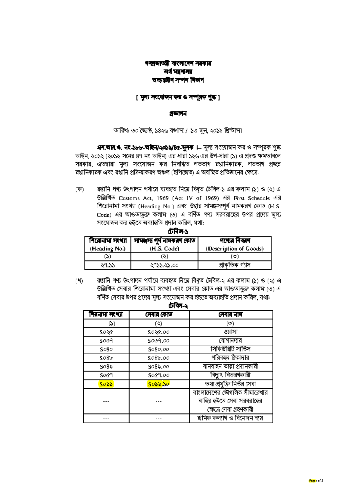 Vatsro-188-Exemption on Gas, wasa, supply, Security service, transport ...