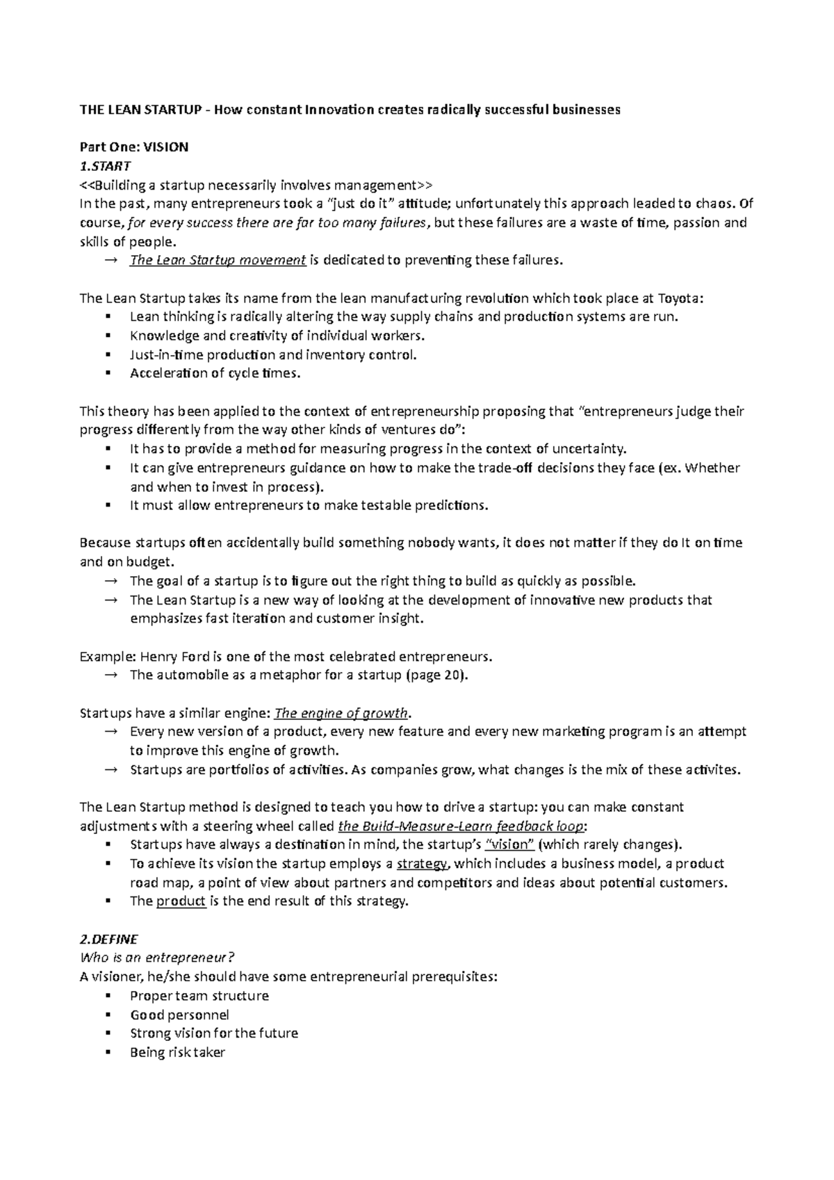 THE LEAN Startup Summary - THE LEAN STARTUP - How constant Innovation ...