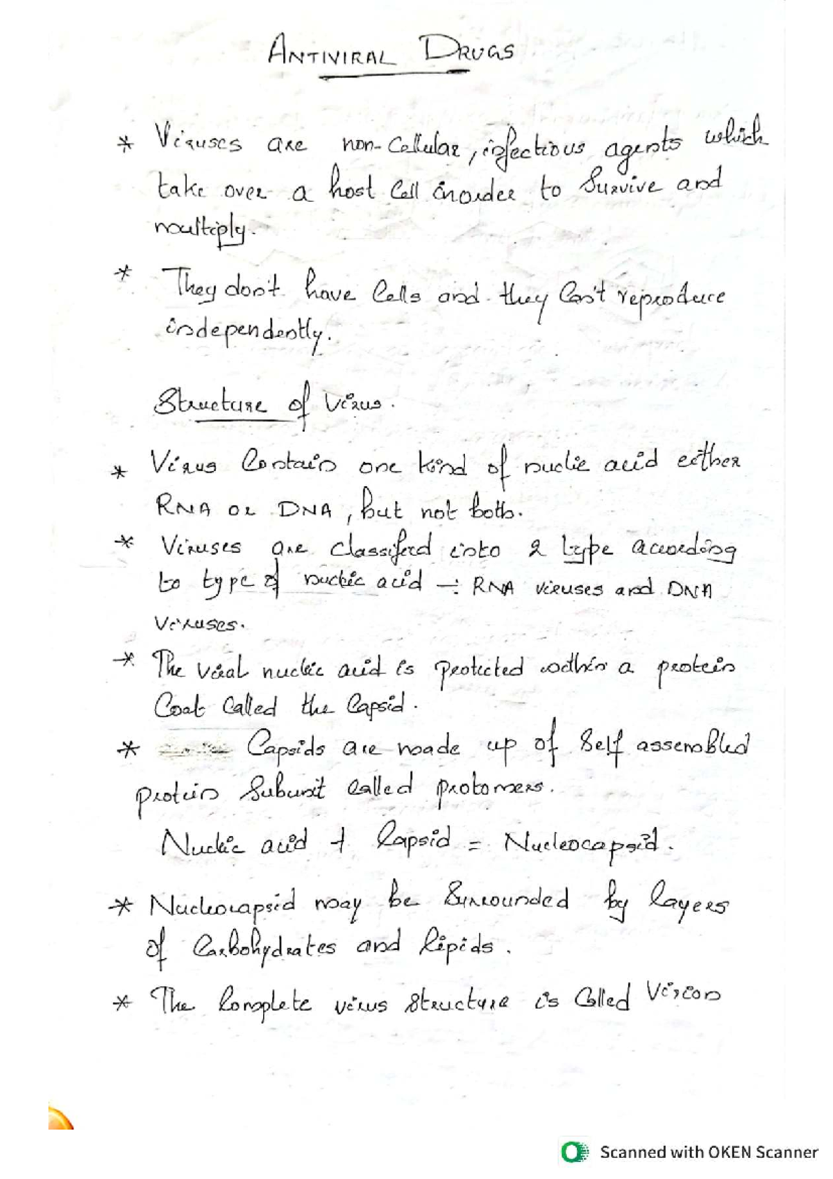 ANTIVIRAL DRUGS: Class Notes for Medicinal Chemistry (MC 101) - Studocu