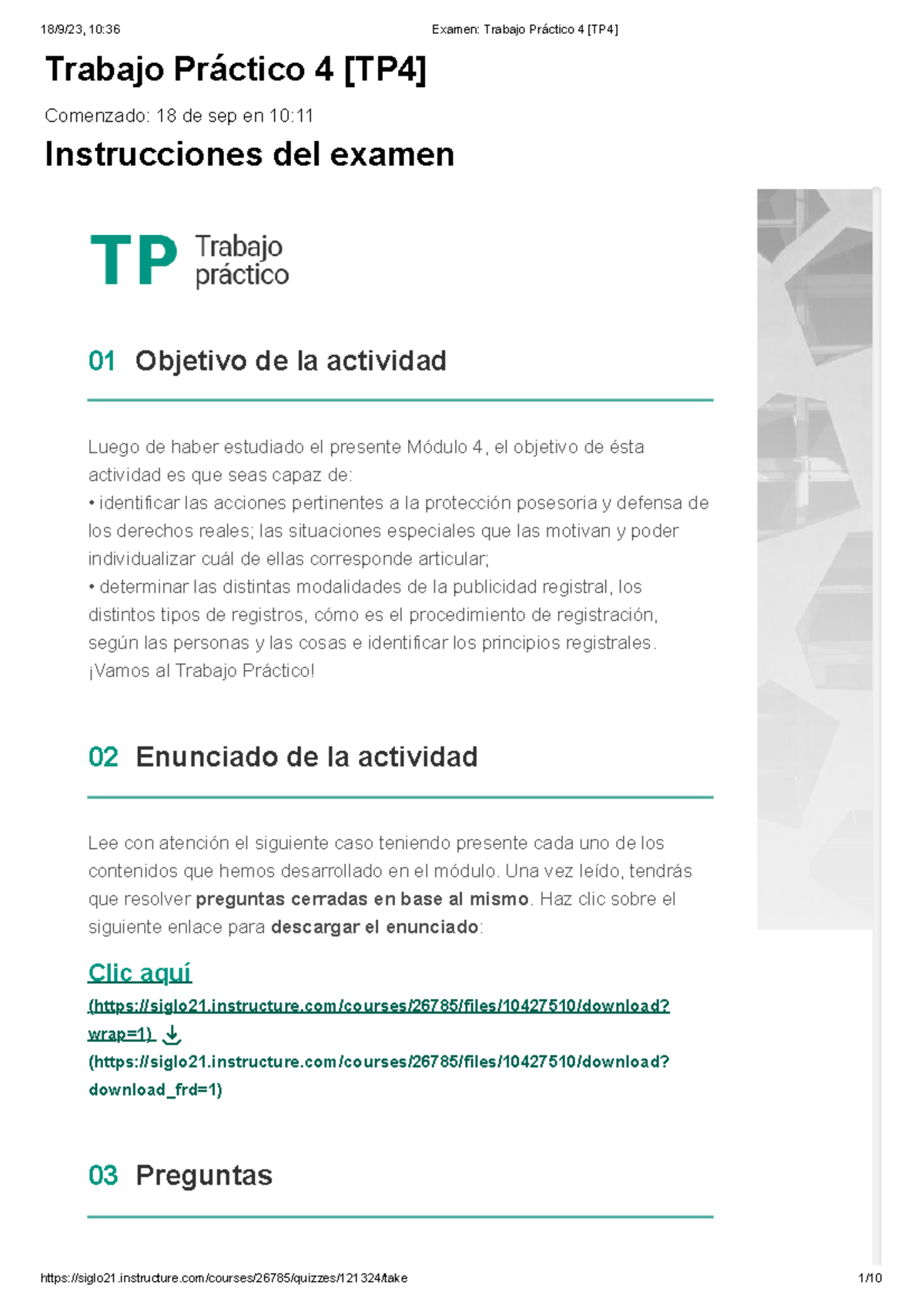 Trabajo Práctico 4 Tp4 Estrategias Y Preguntas De Defensa Posesoria