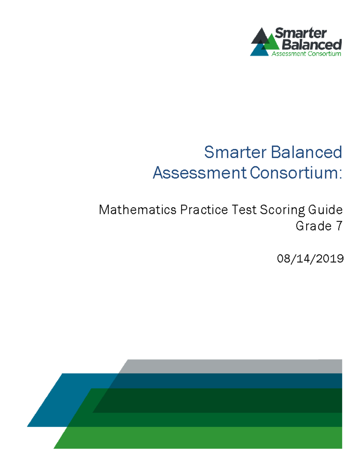 Grade 7 Math Practice Test Scoring Guide - Smarter Balanced Guide - Studocu
