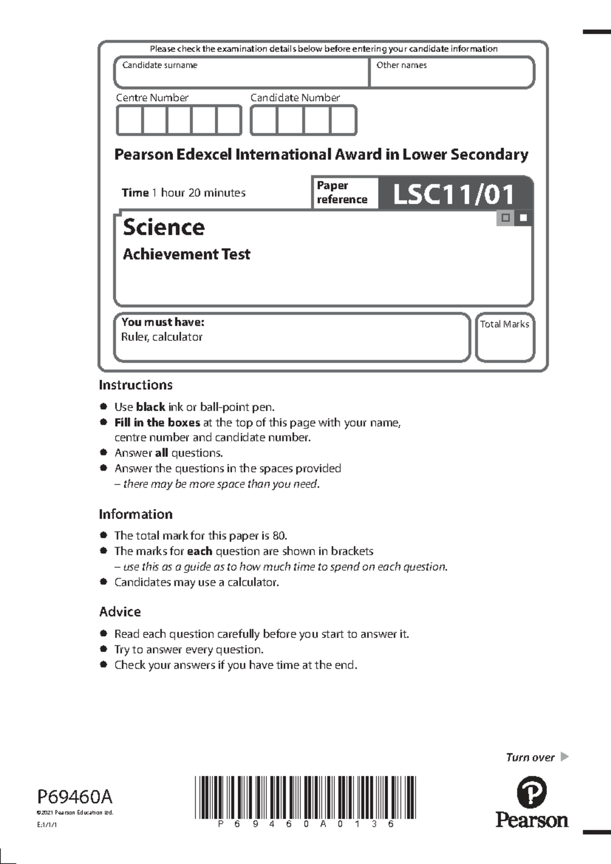 2021 Science - Exam Details for Pearson Edexcel International Award ...
