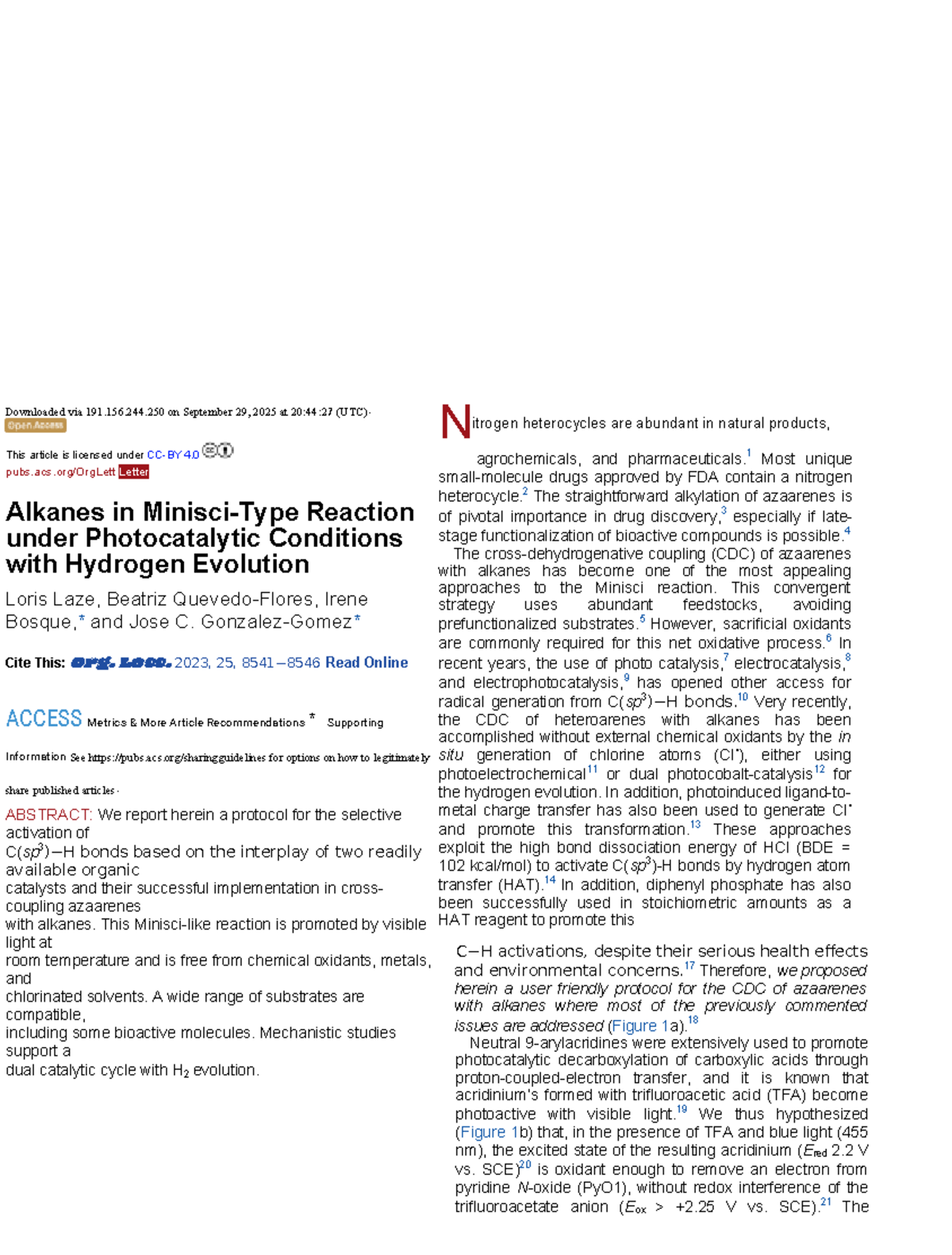 Alkanes in Minisci-Type Reactions: Photocatalytic Conditions & H2 ...