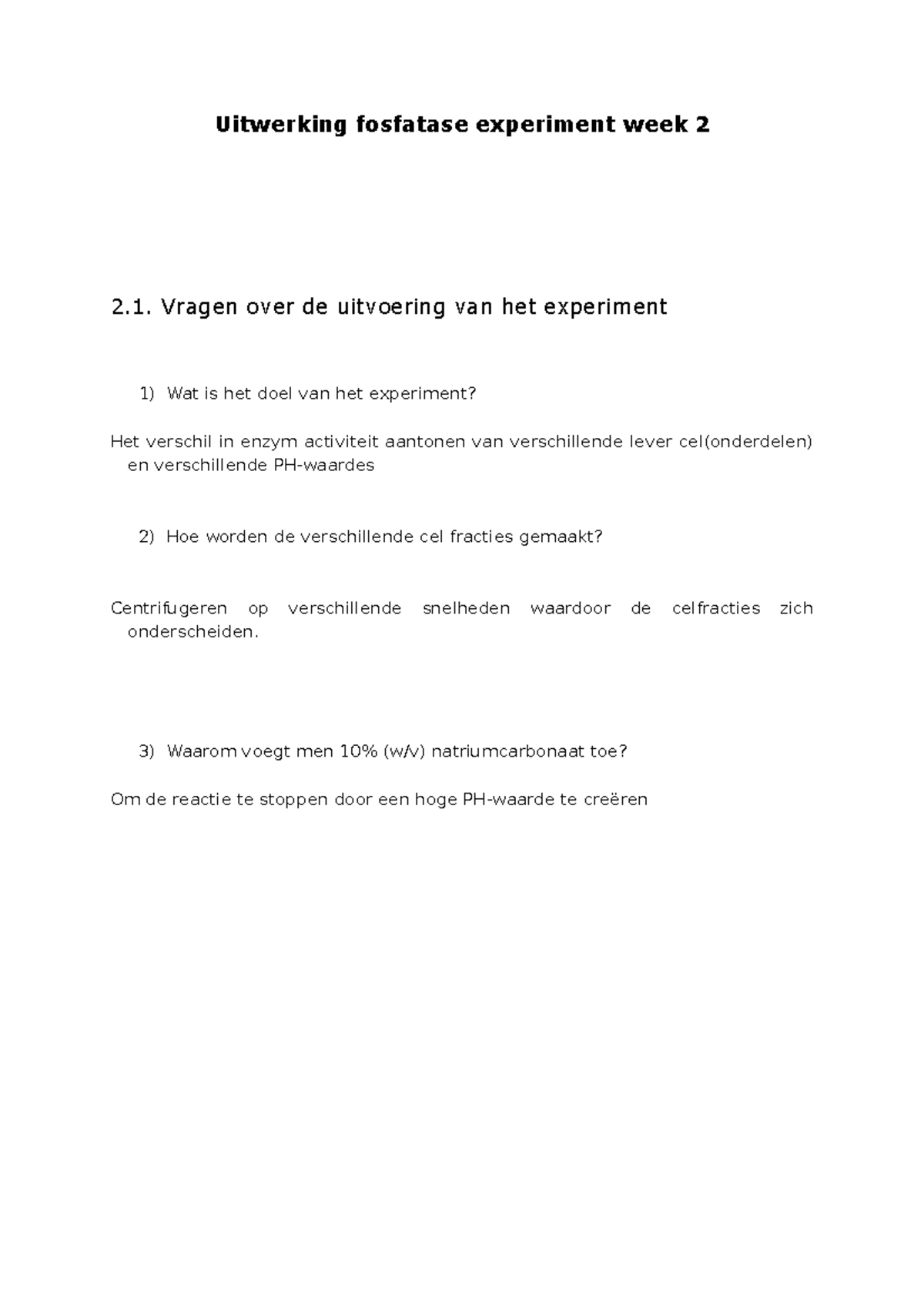 Week 2 Assignment: Case Study on Phosphatase Experiment - Studeersnel