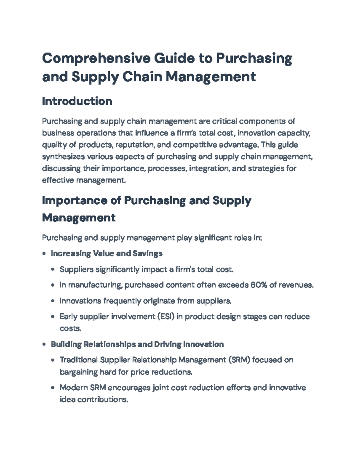 Comprehensive Guide to Purchasing & Supply Chain Management ...