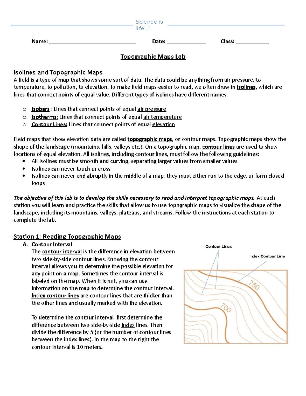 Topographic Maps Lab (Course Code: GEOL 101) Answer Key - Studocu