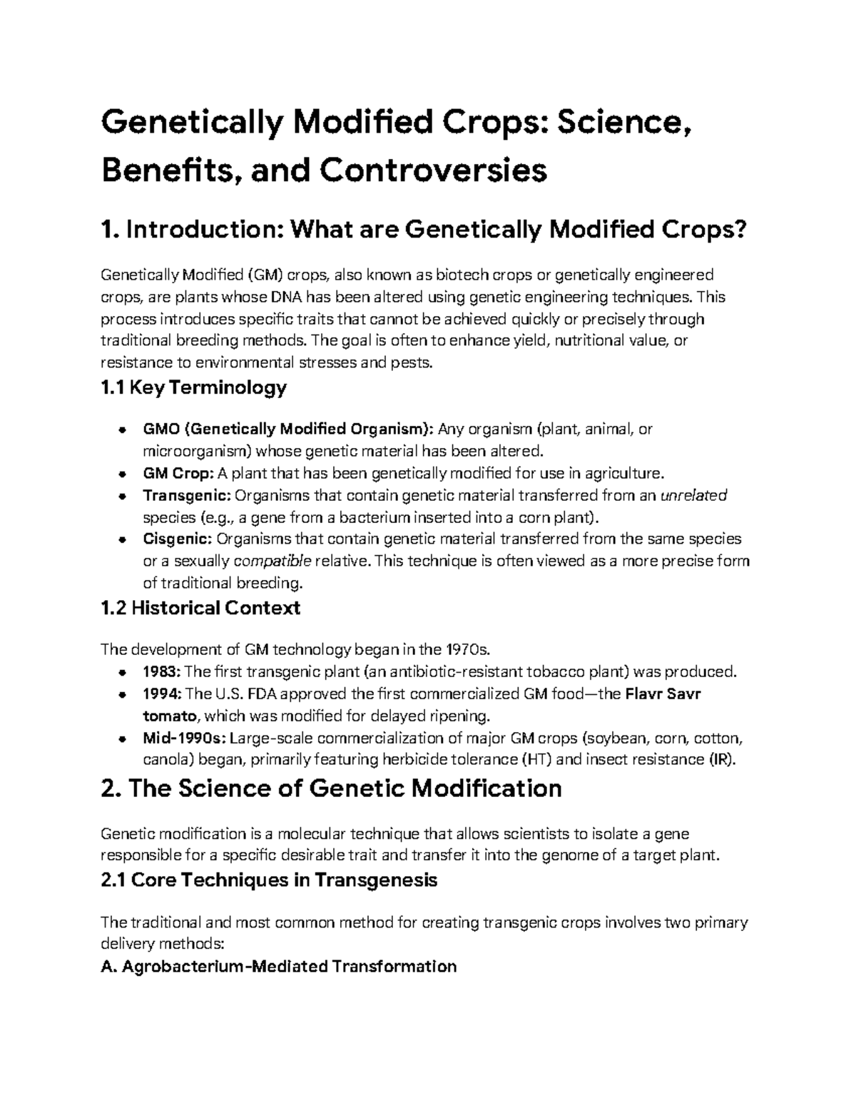 Genetically Modified Crops: Science, Benefits & Controversies Overview ...