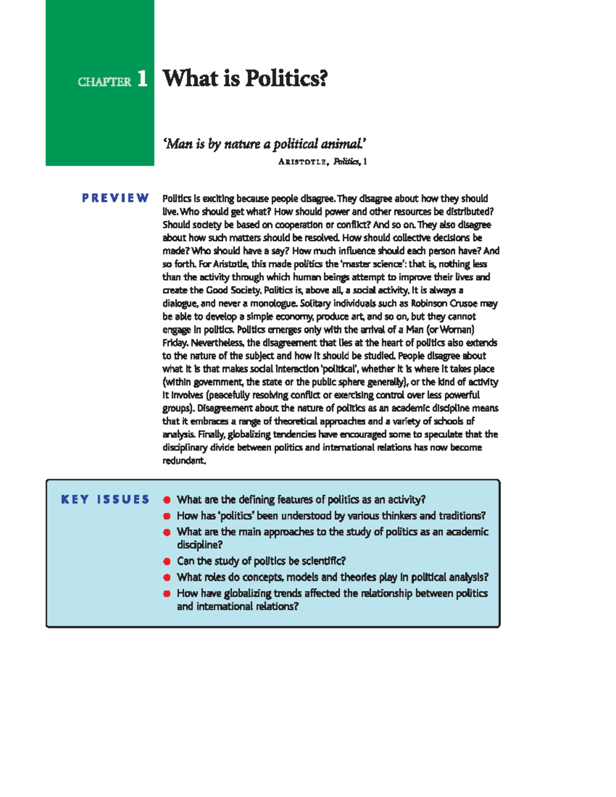 Politics Overview: Key Concepts and Theories - CHAPTER 1 What is ...