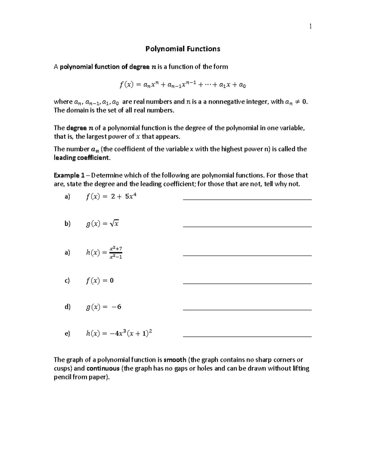 Graphing Polynomial Functions: Techniques & Examples (MATH 101) - Studocu