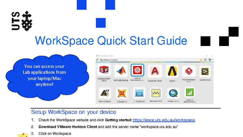 WorkSpace Quick Start Guide for Students - Studocu