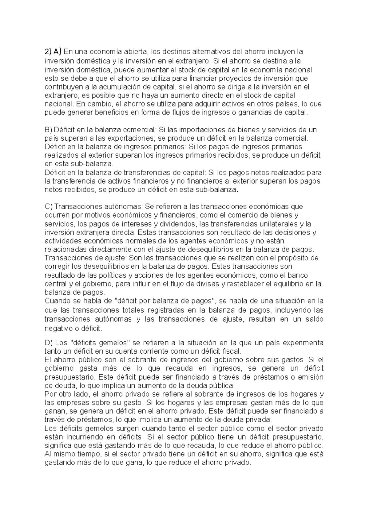 Práctico 8: Análisis de Déficits en Economía Internacional - Studocu