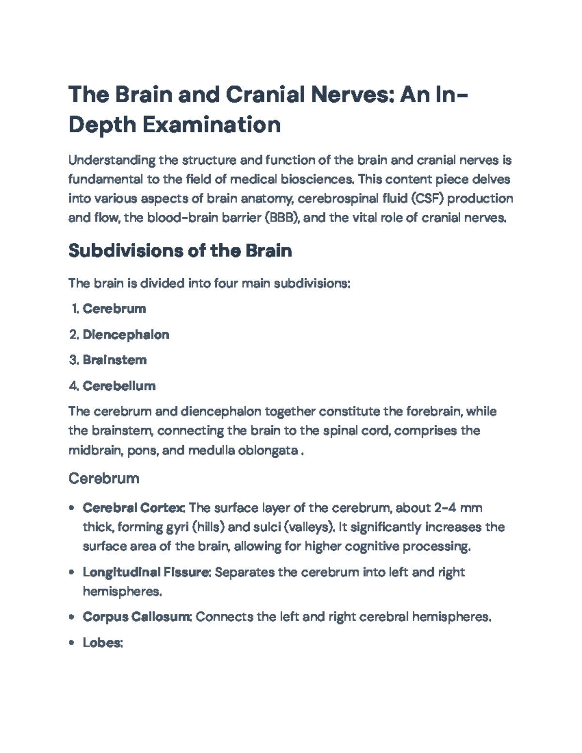 Cranial Nerves and Brain Structure: A Comprehensive Overview - The ...