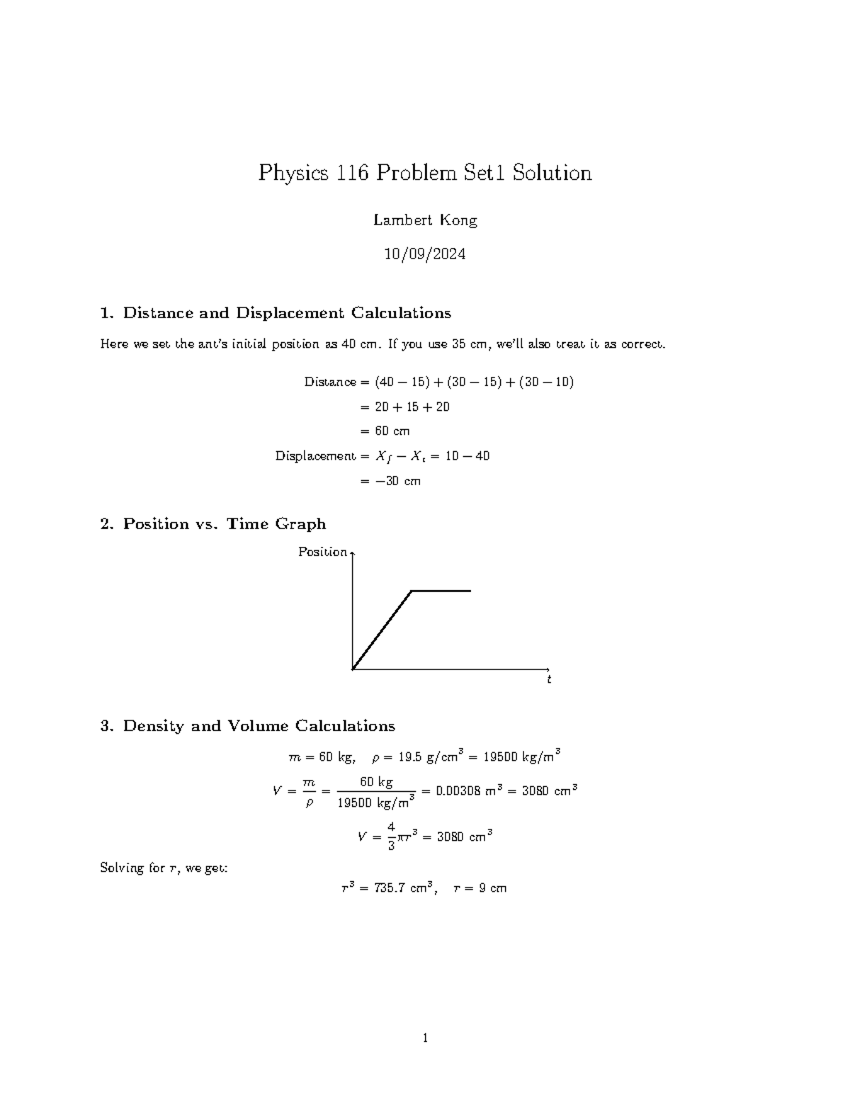 Physics 116 HW1 Problem Set Solutions by Lambert Kong - Studocu