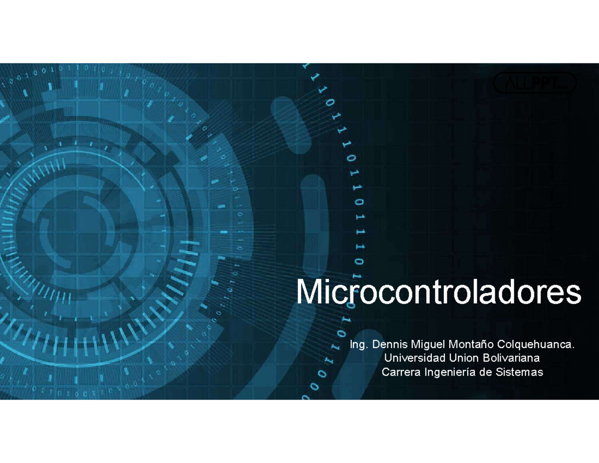 Microcontroladores: Tipos, Arquitecturas y Aplicaciones - Ing. Dennis ...