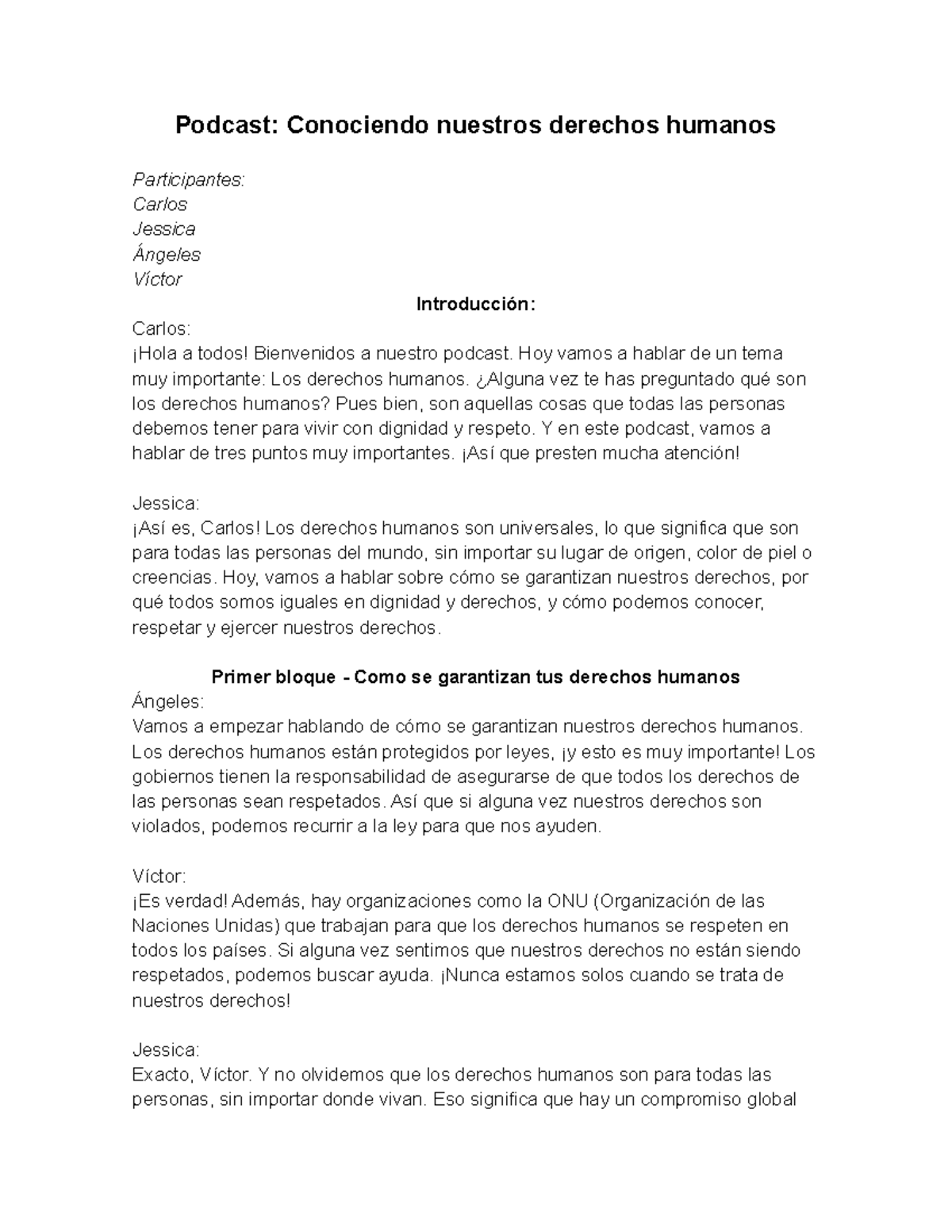 Podcast derechos humanos - Podcast: Conociendo nuestros derechos ...