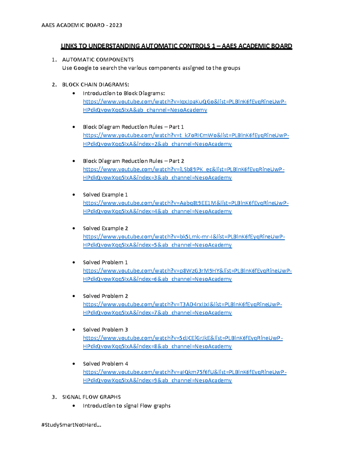 AAES Automatic Control Study Resources: Components & Diagrams - Studocu