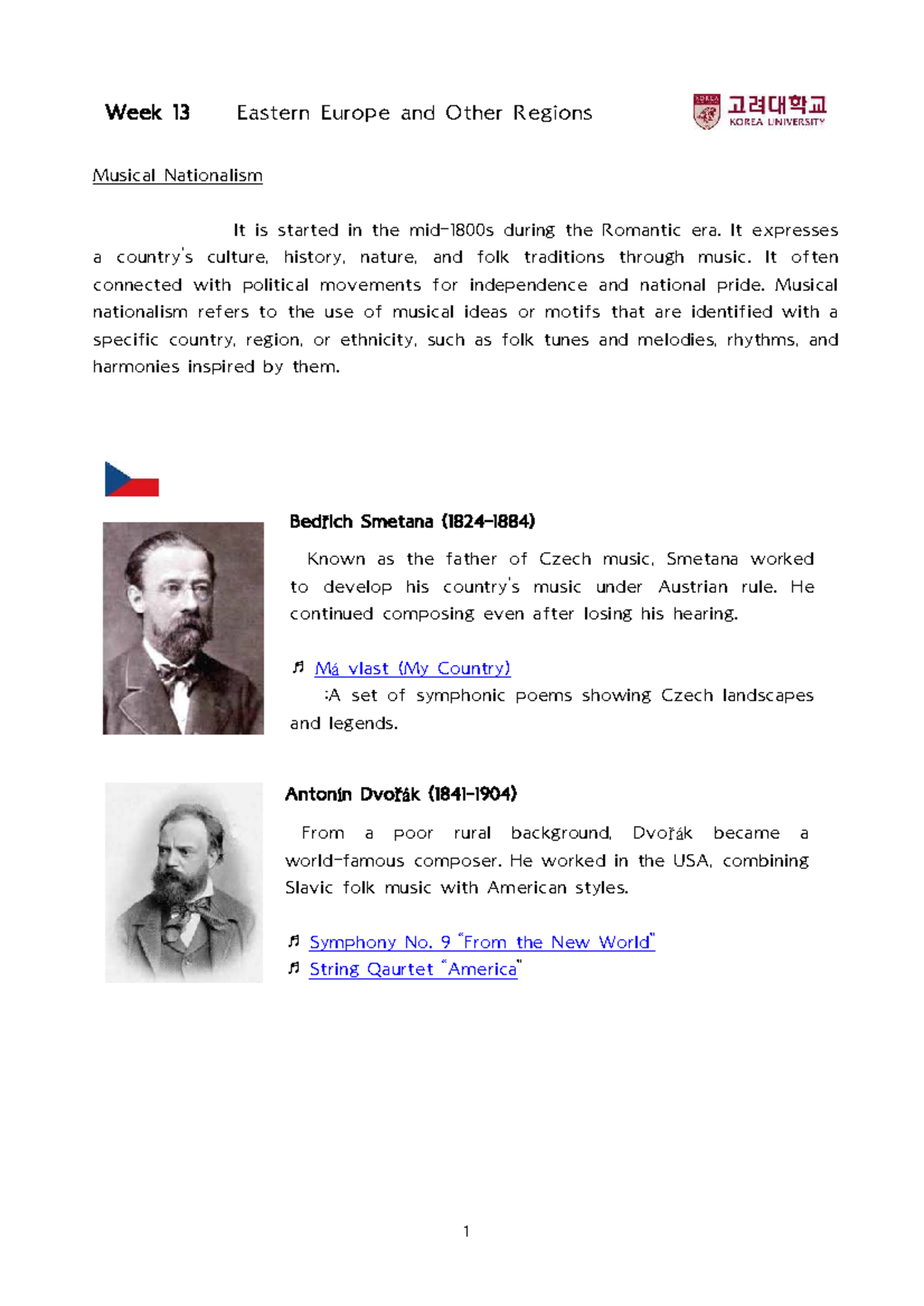 [COM] Week 13: Musical Nationalism in Eastern Europe and Beyond - Studocu