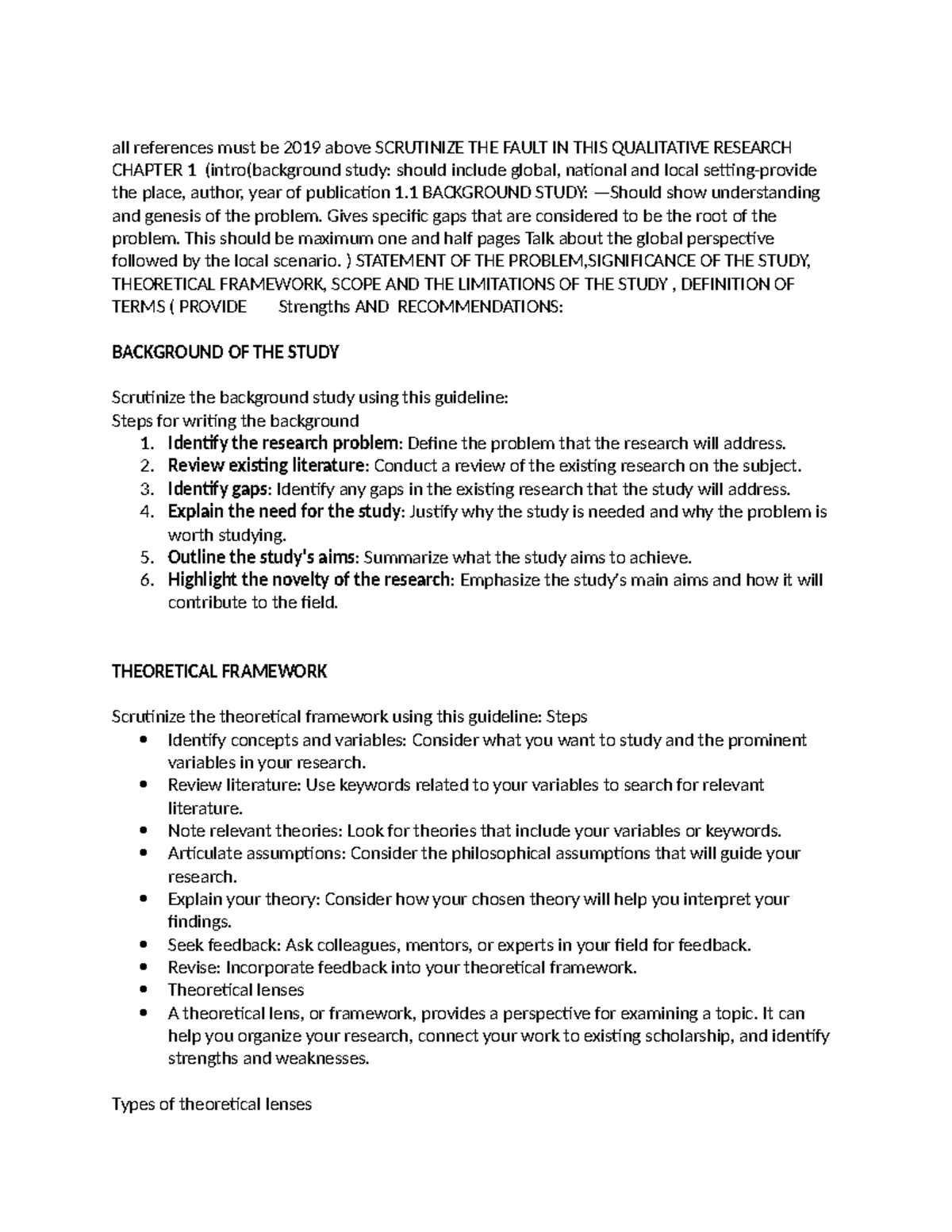 Guidelines in checking research paper - all references must be 2019 ...