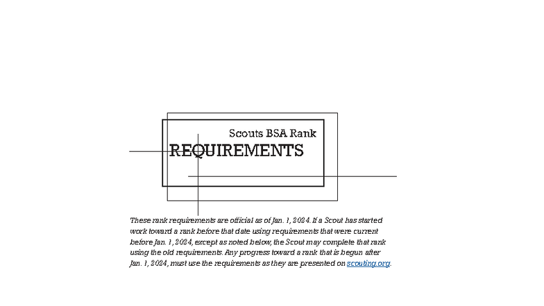 2024 Scouts BSA Rank Requirements Overview - Studocu