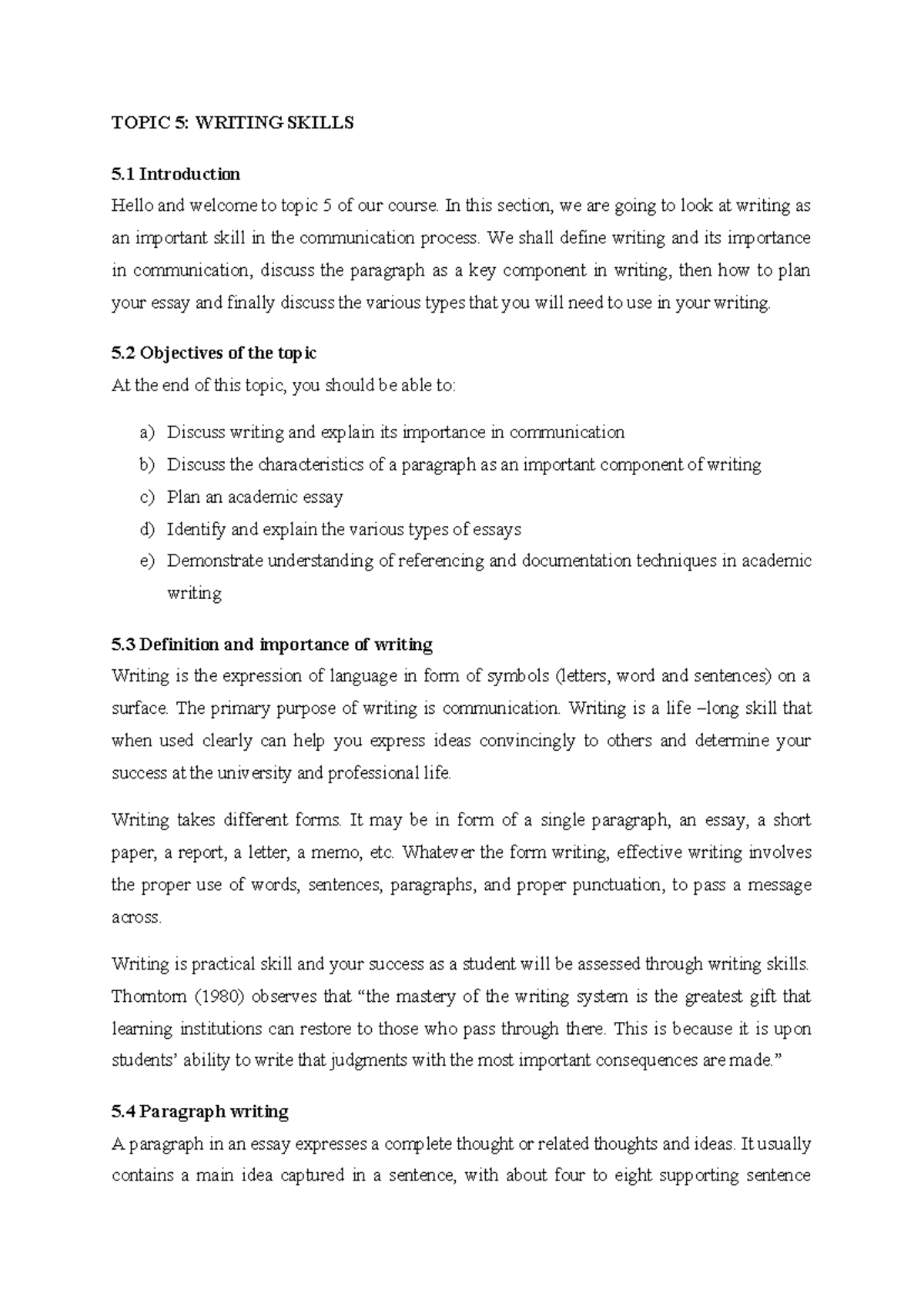 Writing Skills: A Comprehensive Guide to Effective Communication - Studocu