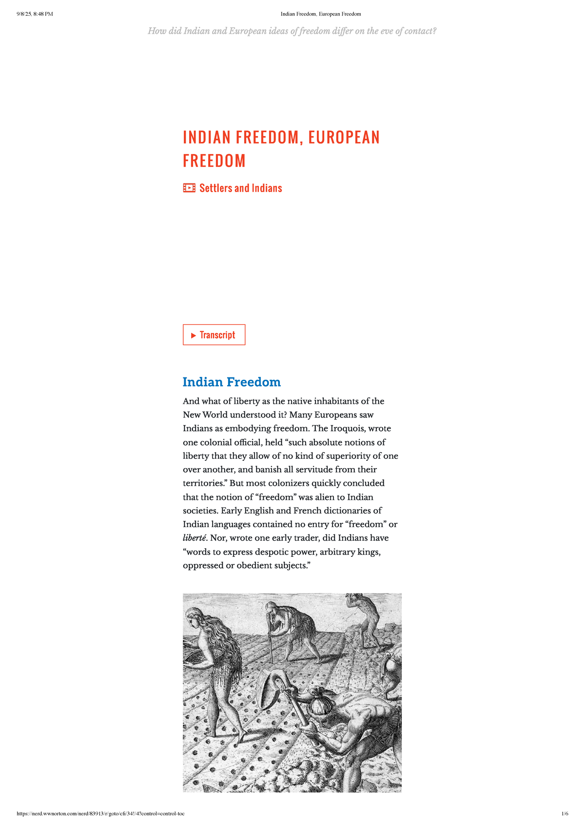 Indian vs. European Concepts of Freedom on the Eve of Colonization ...