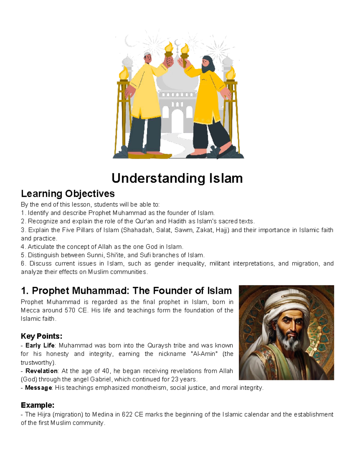 Understanding Islam: Key Concepts and Learning Objectives (Grade 11 ...