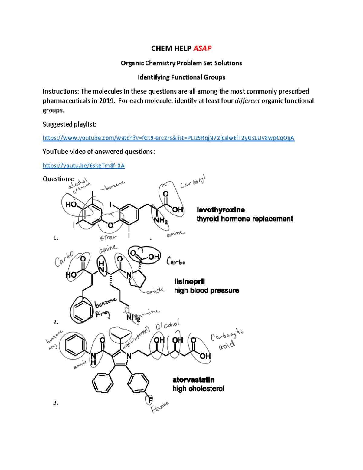 Identify functional groups solutions - CHEM HELP ASAP Organic Chemistry ...