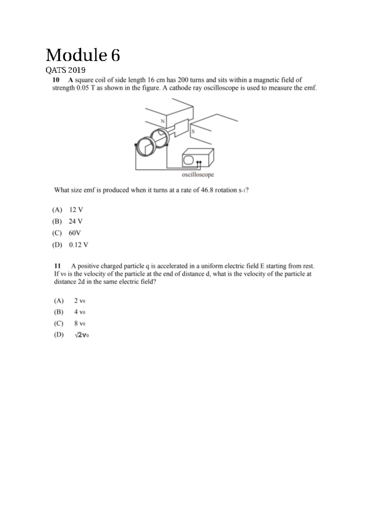 2019 Trial Compilation Module 6 - Module QATS Exam Choice PEM - Studocu
