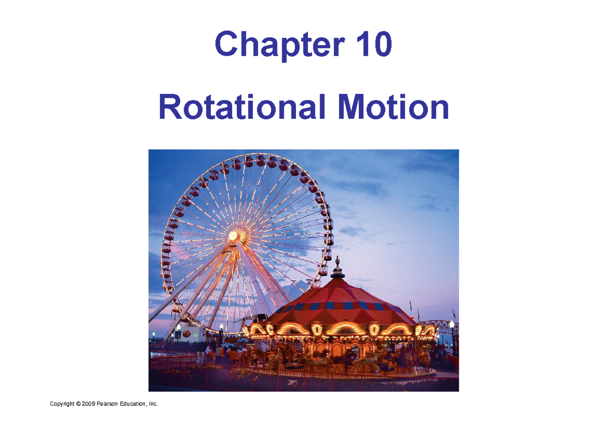 Lecture Notes: Ch 10 - Rotational Motion Concepts and Examples - Studocu