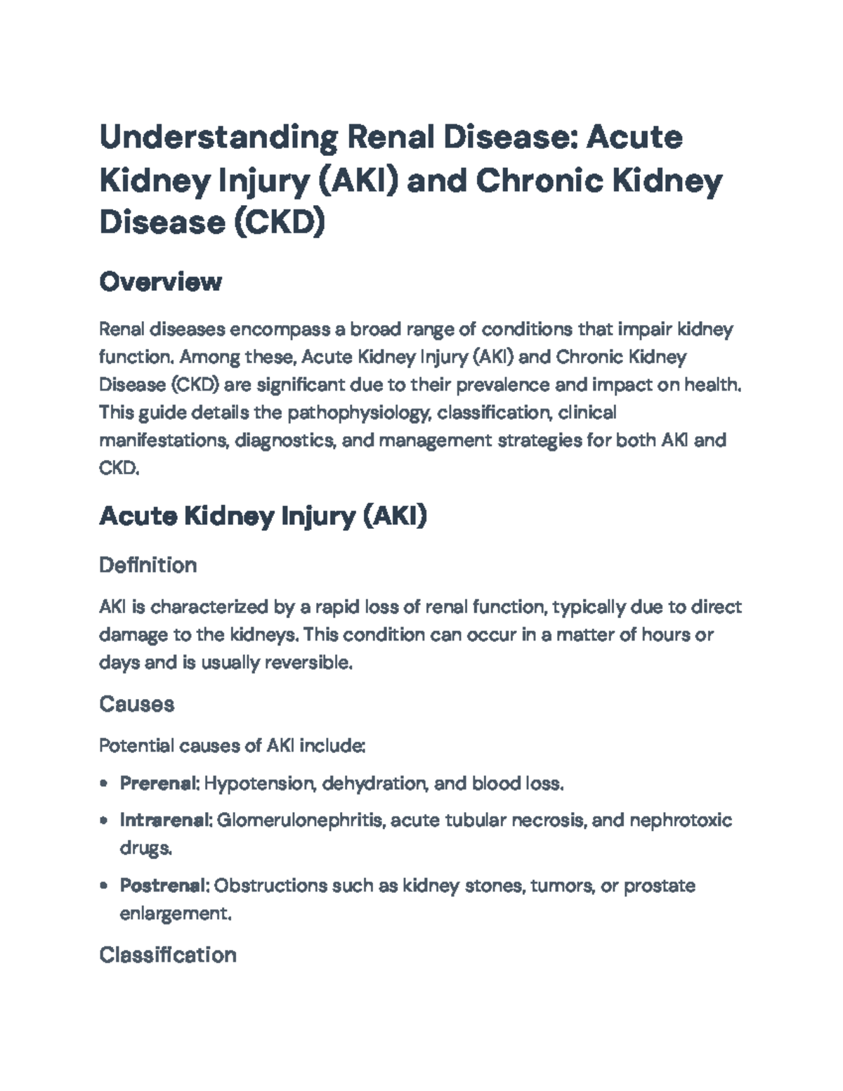 Understanding Renal Disease: AKI & CKD Overview and Management ...