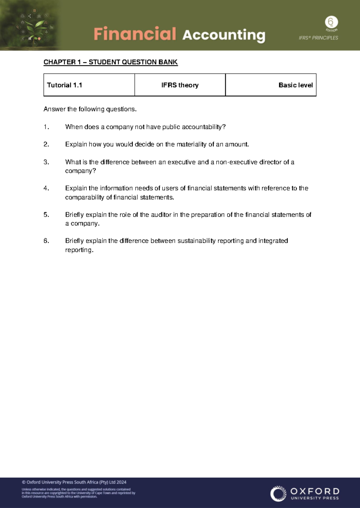 Week 1 - Unit 1 (Chapter 1) The financial reporting environment and ...