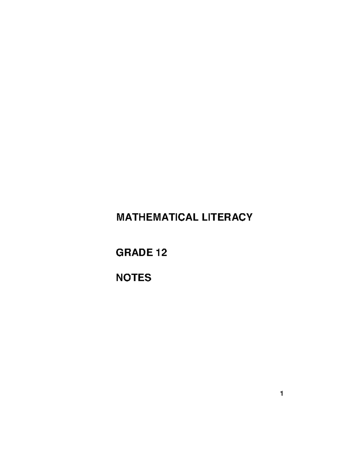 Mathematical Literacy G12 - Essential Notes on Finance & Interest - Studocu