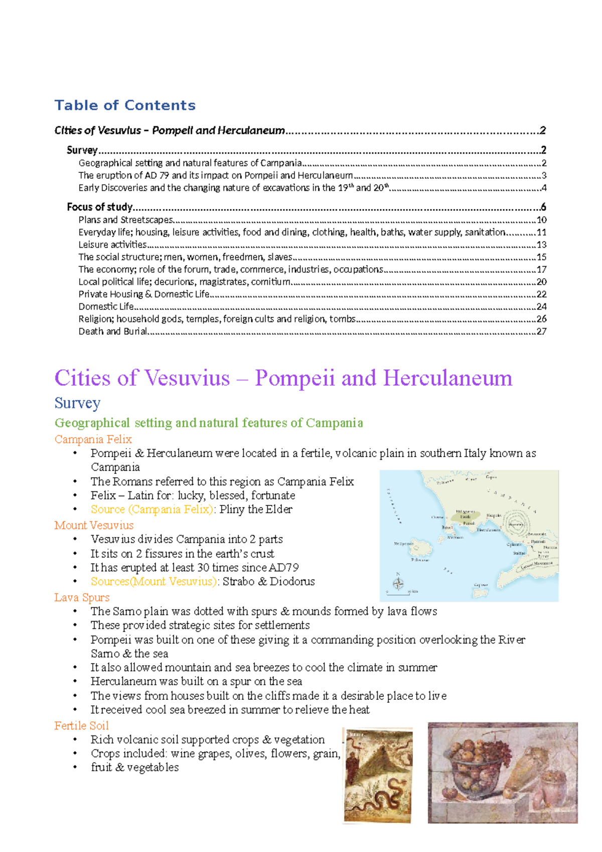 HIS.Cities of Vesuvius – Pompeii and Herculaneum - Table of Contents ...