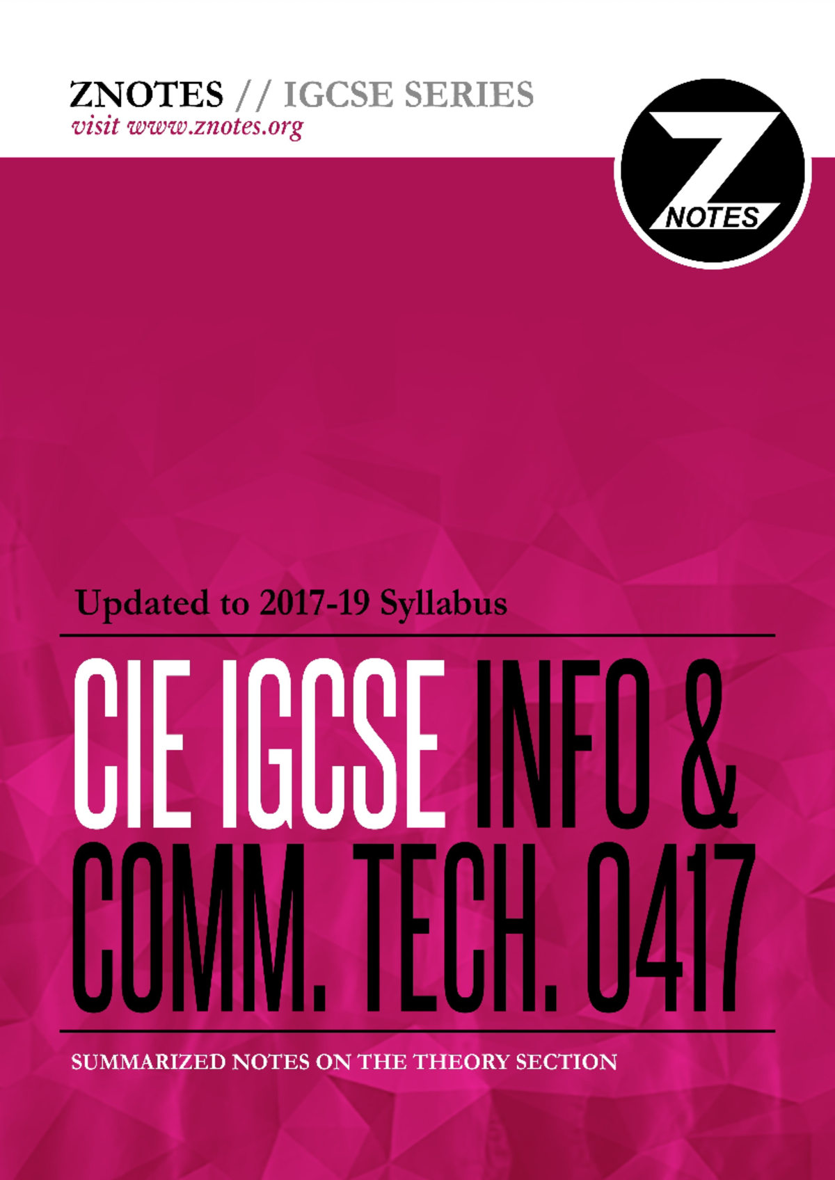 ICT-0417-Theory Short Notes - TABLE OF CONTENTS 3 CHAPTER 1 Types and ...
