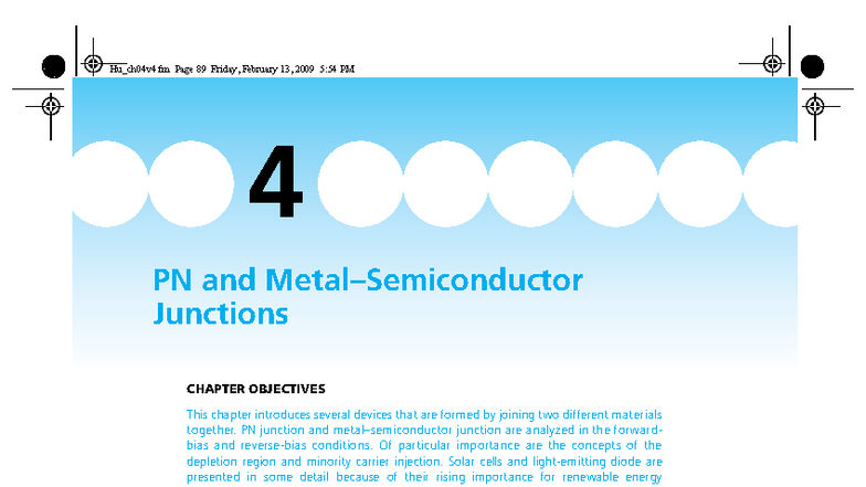 PN Junctions and Their Applications: Chapter 4 Overview (Chenming-Hu ...