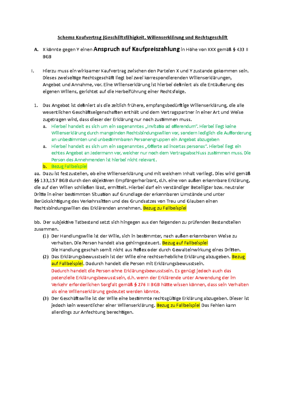 Mietvertrag - Prüfungsschemata und Definitionen - Mietrecht (§§ 535 ff ...