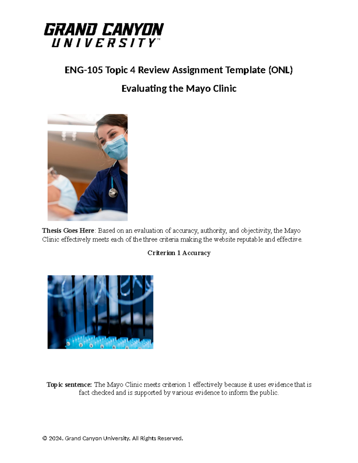 ENG-105ONL-T4-Evaluating the Mayo Clinic Review Assignment Template ...