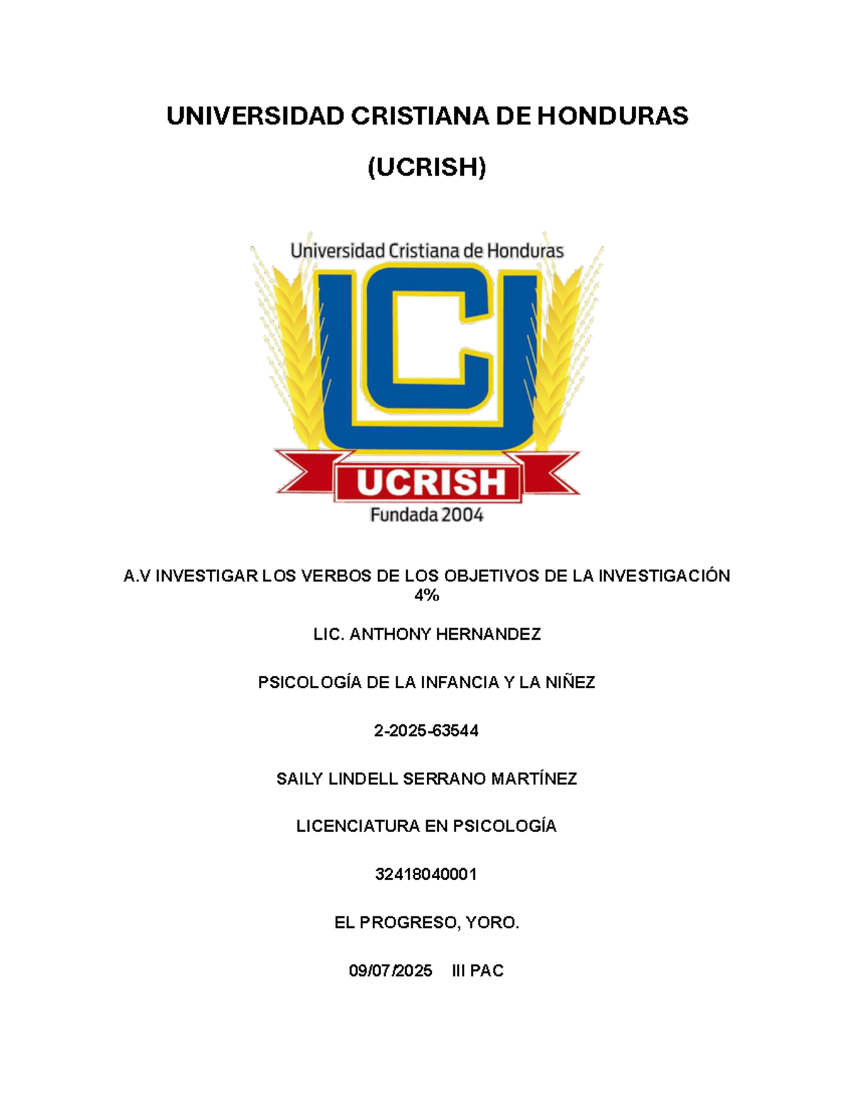 Verbos para Objetivos de Investigación - Lic. Anthony Hernandez (UCRISH ...