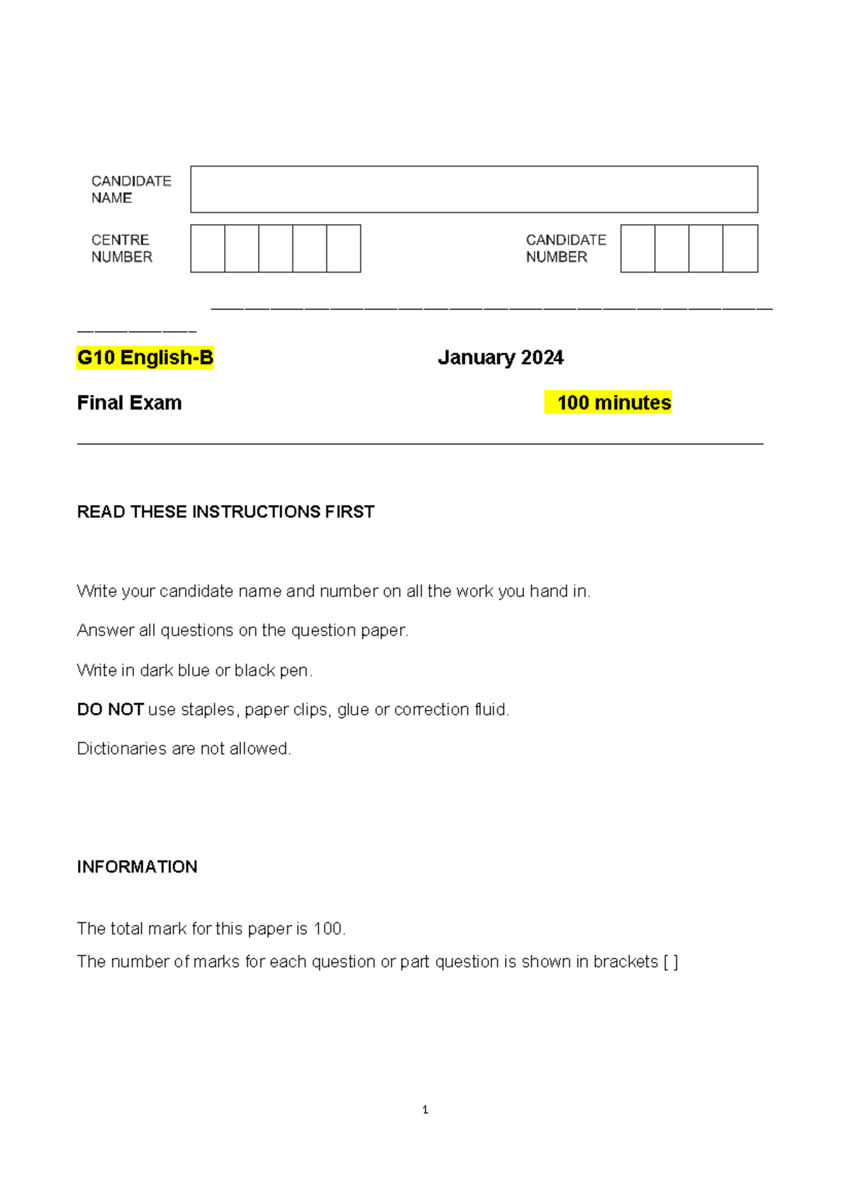 G10-02 TBI English-B Final Exam Template January 2024 - Studocu