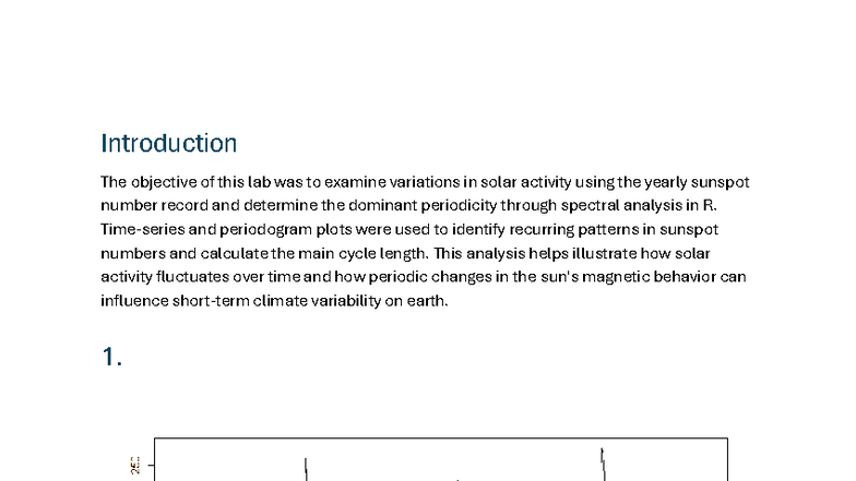 GEG3306 Lab 2: Analyzing Solar Activity & Sunspot Cycles - Studocu