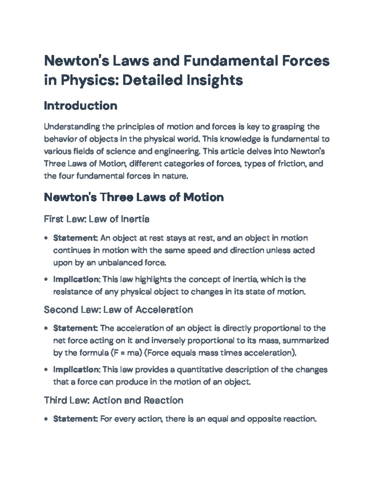 PHYS 101: Newton's Laws & Forces - A Comprehensive Guide - Studocu