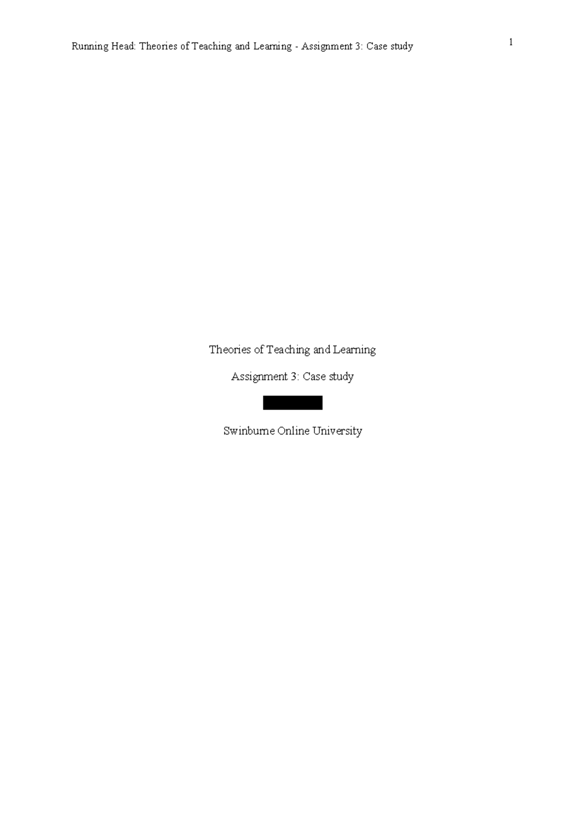 EDU10004_Teaching Theories Case Study Analysis_Assignment 3 - Studocu