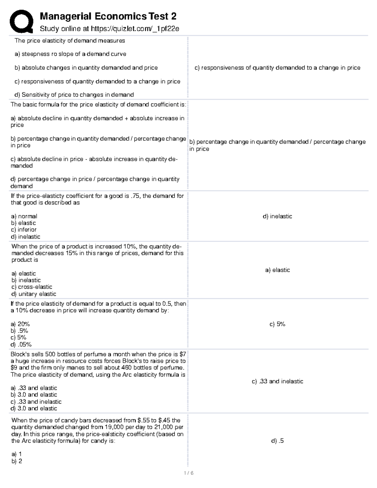 Final Exam: Managerial Economics (GEB5871) Study Guide - Studocu