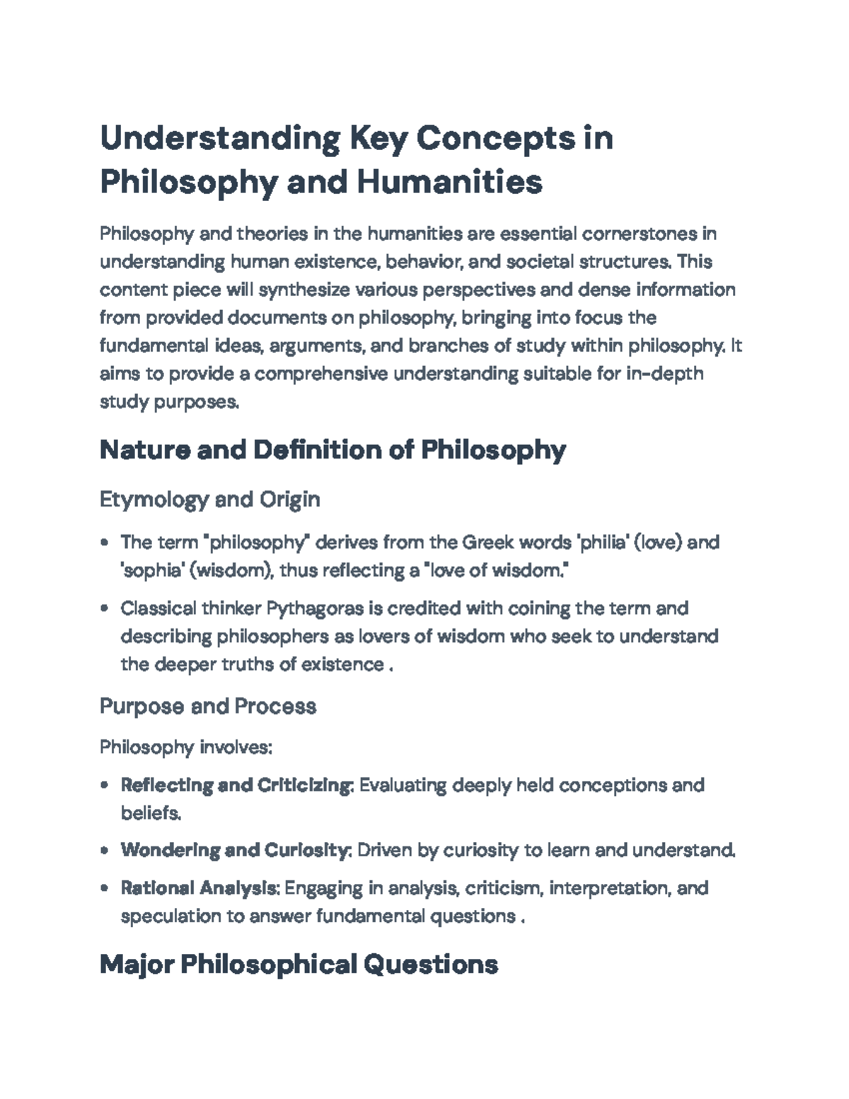 Understanding Key Concepts in Philosophy and Humanities - Understanding ...
