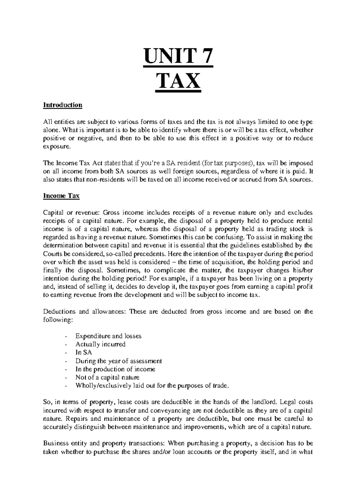 PEF3 - UNIT 7 - Comprehensive Notes on Property Economics & Finance ...