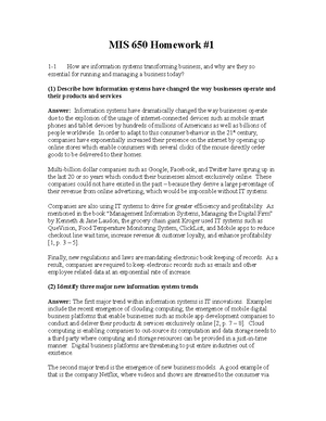 MIS Midterm Case Study Review - Case Study Chapter 1: Did Information ...